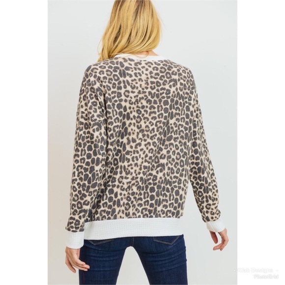 Tops | Last 2 So Soft Leopard Contrast Band Pullover | Poshmark